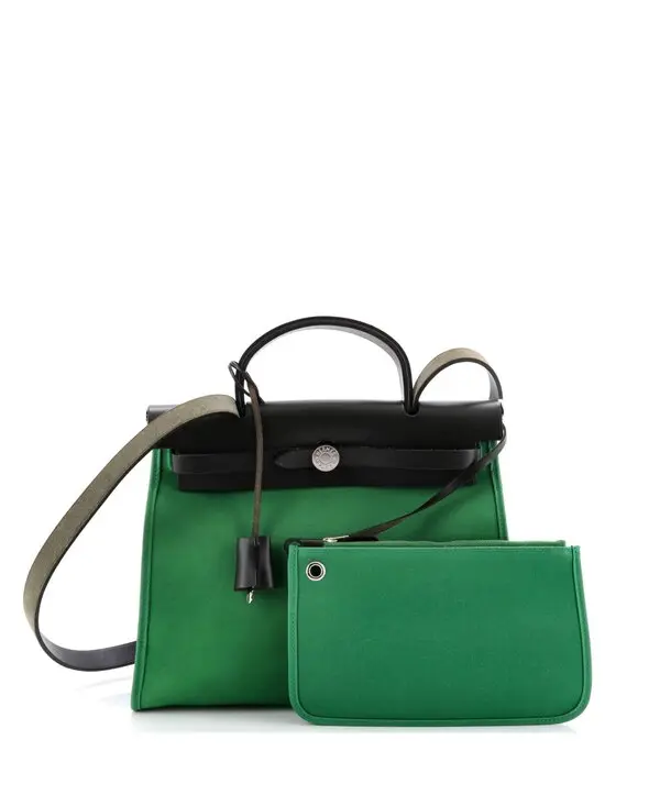 Hermès 31 Herbag Zip Leather And Toile