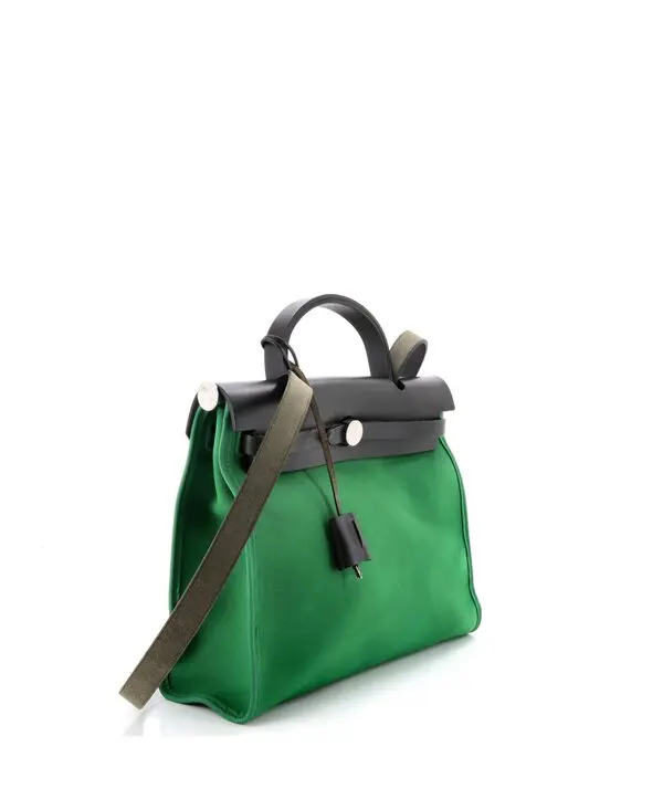 Hermès 31 Herbag Zip Leather And Toile