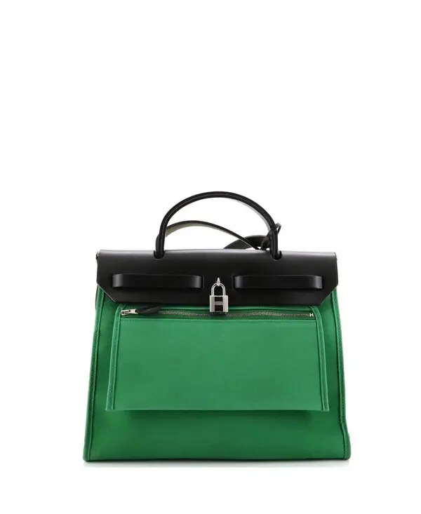 Hermès 31 Herbag Zip Leather And Toile