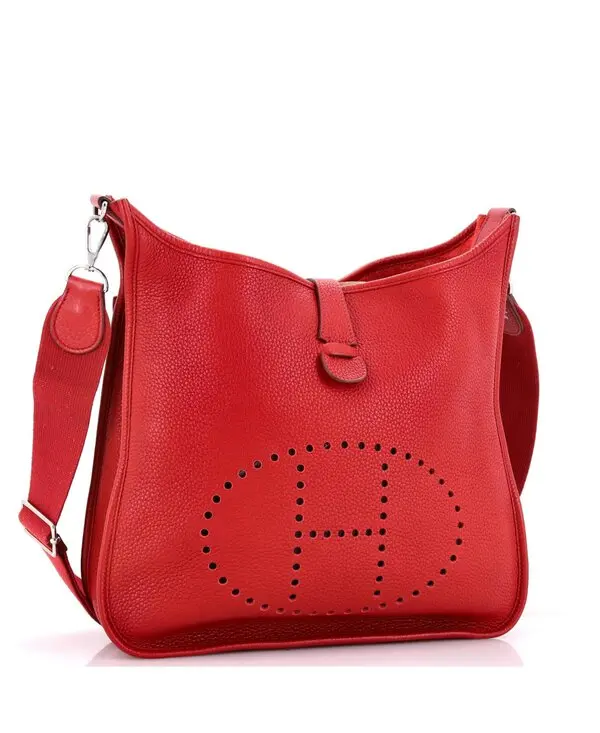Hermès Gm Evelyne Bag Gen Iii Clemence - Red