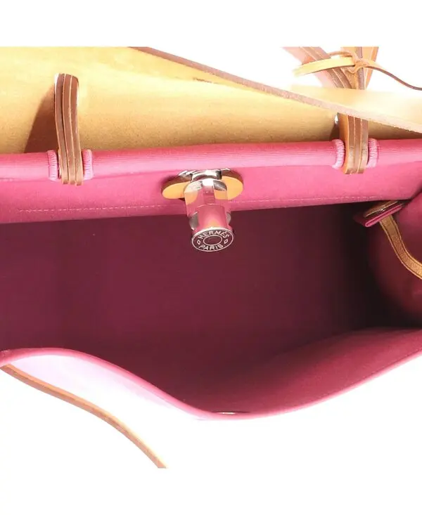 Hermès 31 Herbag Zip Leather And Toile - Pink