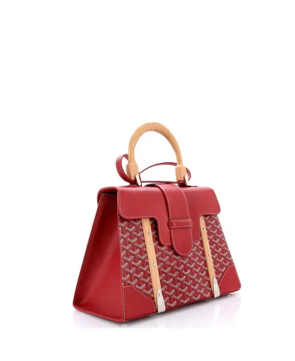 Goyard Mm Saigon Top Handle Bag Coated Canvas With Leather