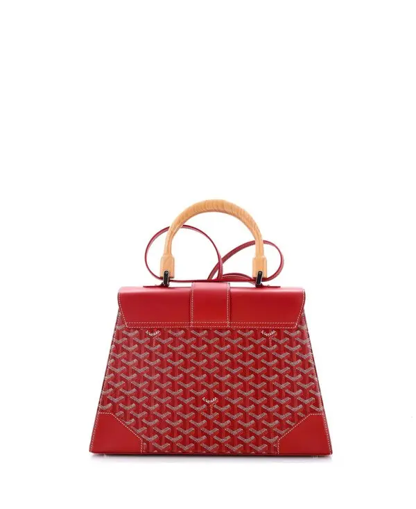 Goyard Mm Saigon Top Handle Bag Coated Canvas With Leather
