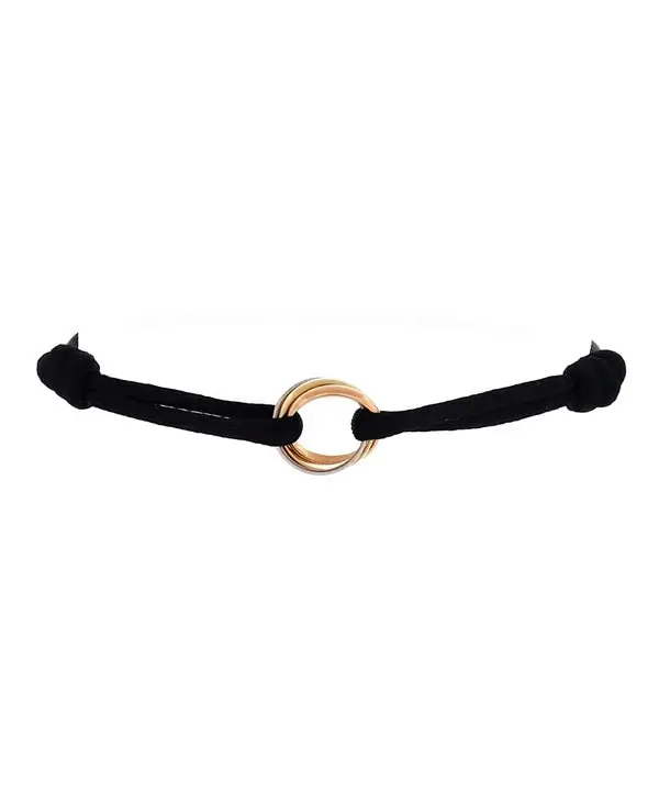 CARTIER Trinity On Cord Bracelet Silk Cord With 18k Tricolor - Gold