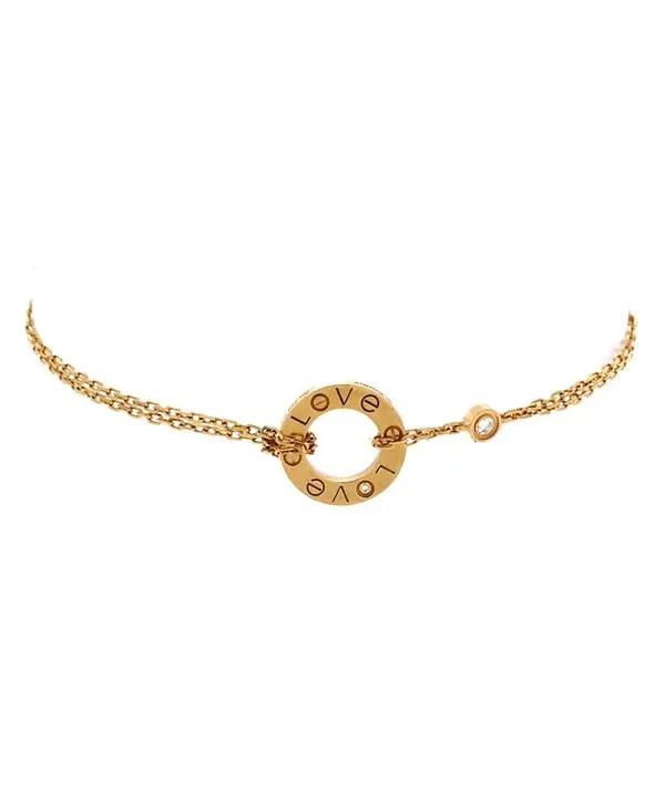 CARTIER 2 Diamonds Love Bracelet 18k With Diamonds