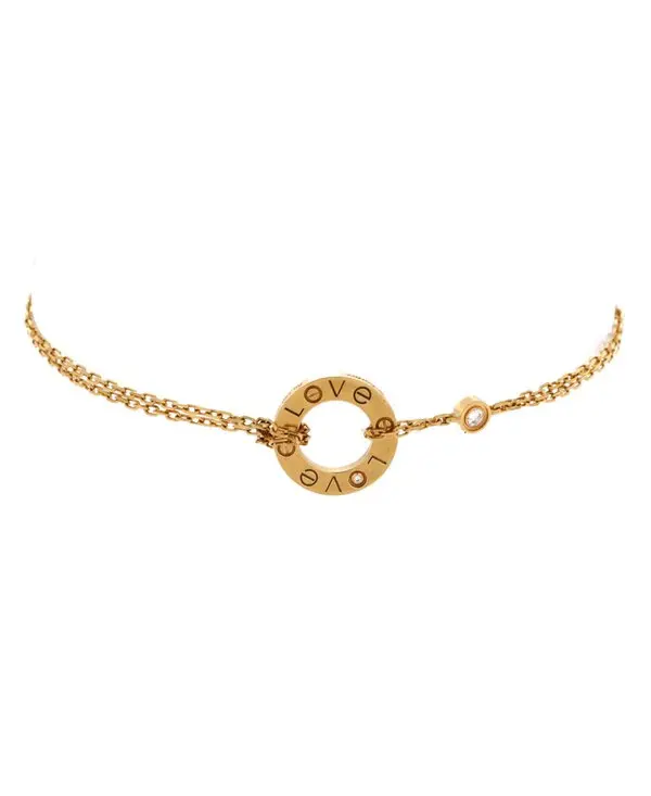 CARTIER 2 Diamonds Love Bracelet 18k With Diamonds