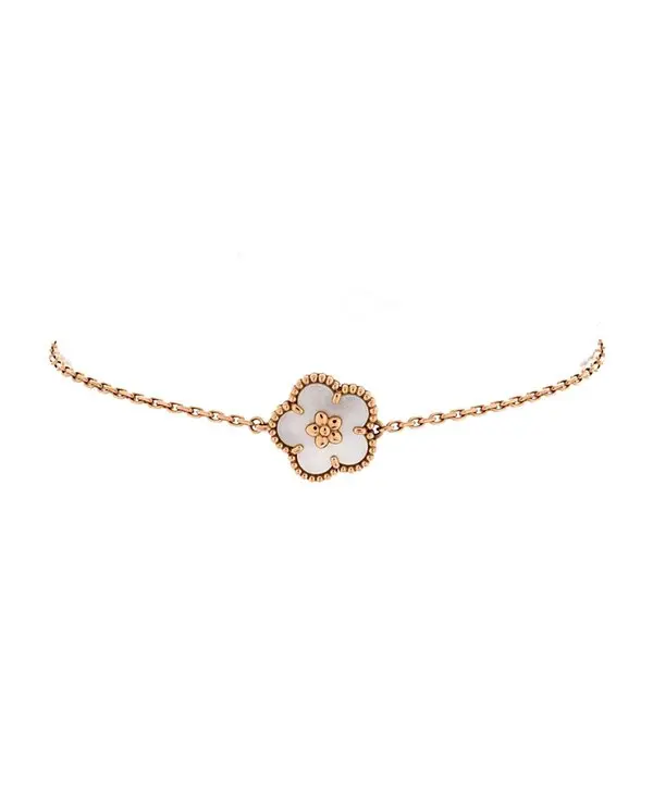 VAN CLEEF & ARPELS Lucky Spring Plum Blossom Bracelet 18k Rose Gold And Mother Of Pearl - Pink