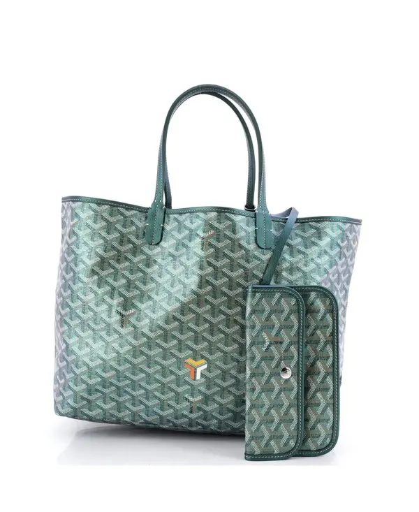Goyard Pm Saint Louis Tote Iridescent Coated Canvas - Green