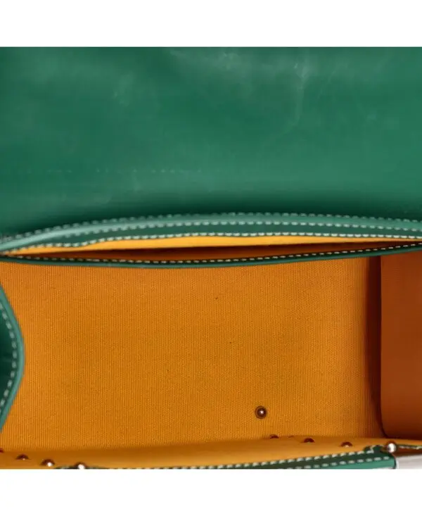 Goyard Structured Saigon Top Handle Bag Coated Canvas With Leather - Green
