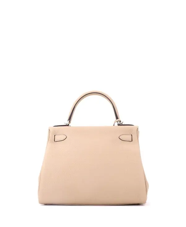 Hermès Kelly 28 Handbag Light Clemence With Palladium Hardware - Trench