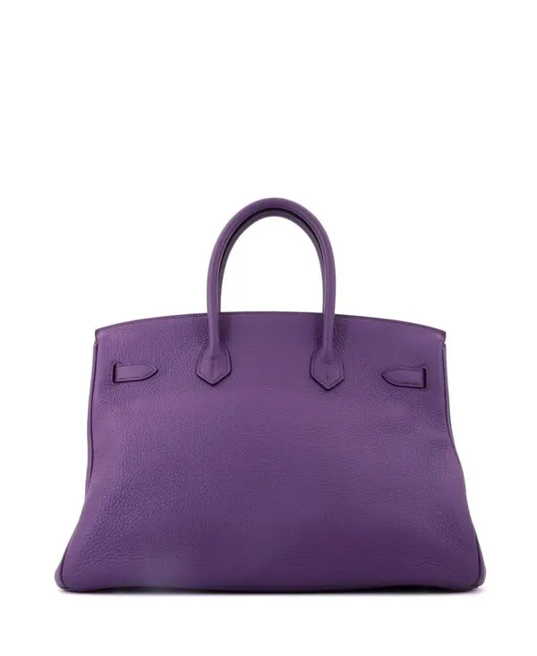 Hermès Birkin 35 Clemence Leather Palladium Hardware Satchel - Ultraviolet