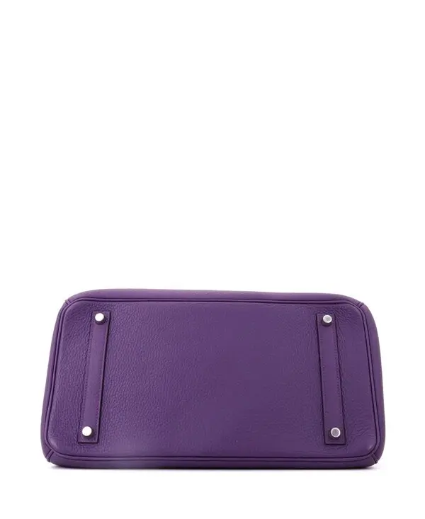Hermès Birkin 35 Clemence Leather Palladium Hardware Satchel - Ultraviolet