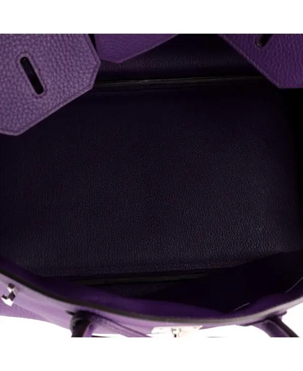 Hermès Birkin 35 Clemence Leather Palladium Hardware Satchel - Ultraviolet
