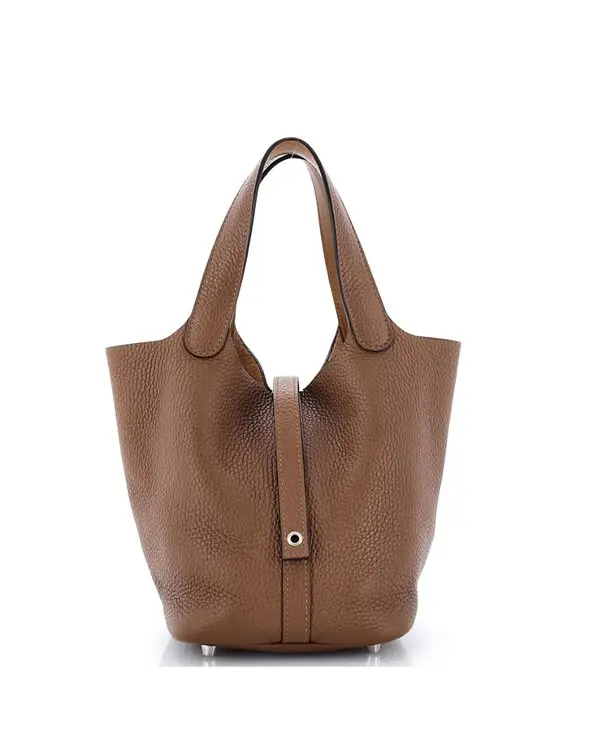 Hermès Picotin Lock Eclat Clemence & Swift Leather Top Handle Bag - Brown