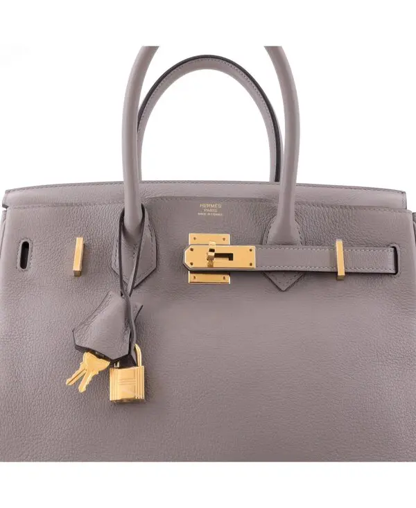 Hermès Birkin 30 Novillo Leather Handbag - Gris Asphalte
