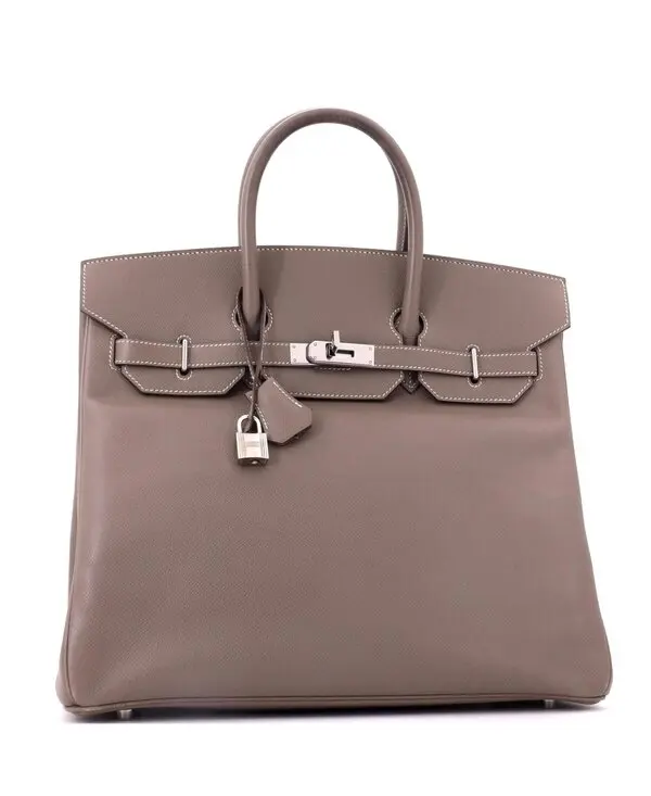Hermès Hac 36 Epsom Leather Top Handle Tote - Etoupe