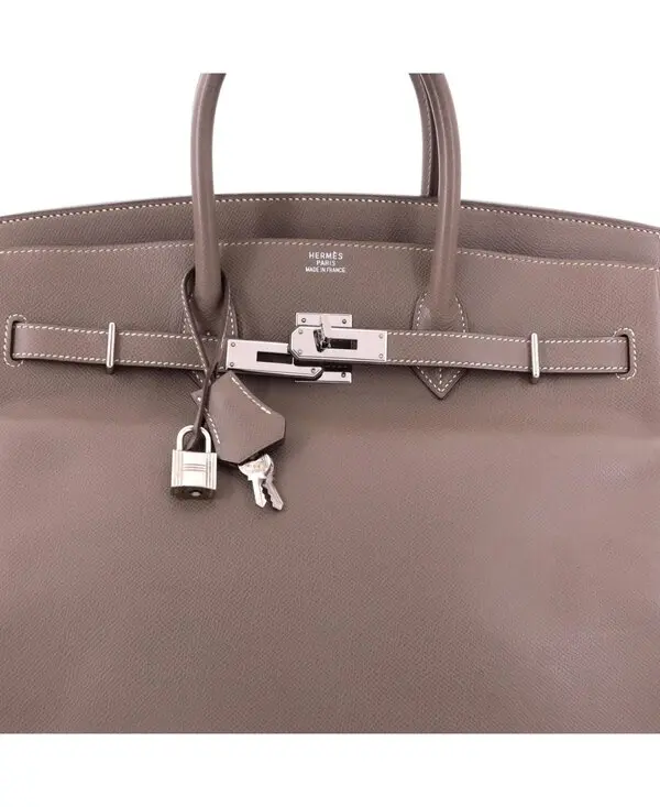 Hermès Hac 36 Epsom Leather Top Handle Tote - Etoupe