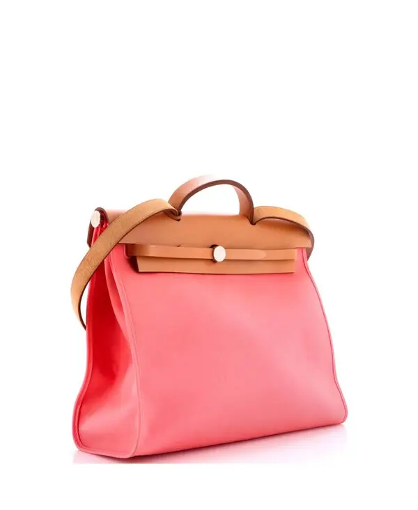 Hermès 39 Herbag Zip Leather And Toile