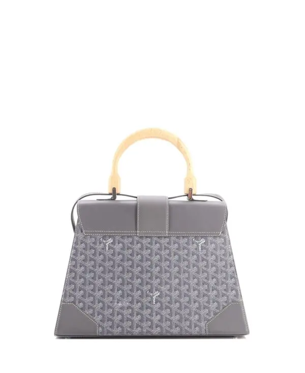 Goyard Mm Saigon Top Handle Bag Coated Canvas With Leather