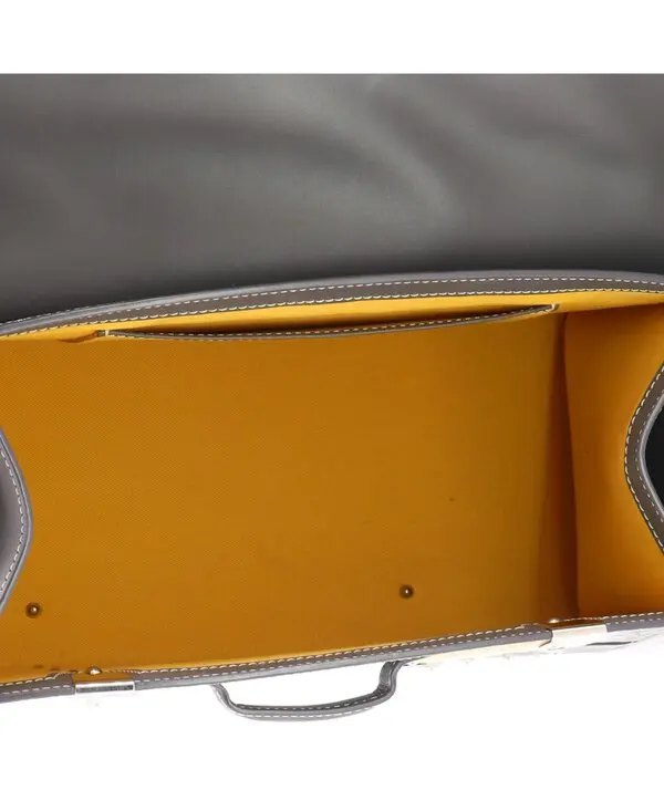Goyard Mm Saigon Top Handle Bag Coated Canvas With Leather