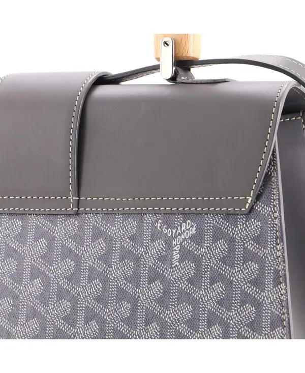 Goyard Mm Saigon Top Handle Bag Coated Canvas With Leather