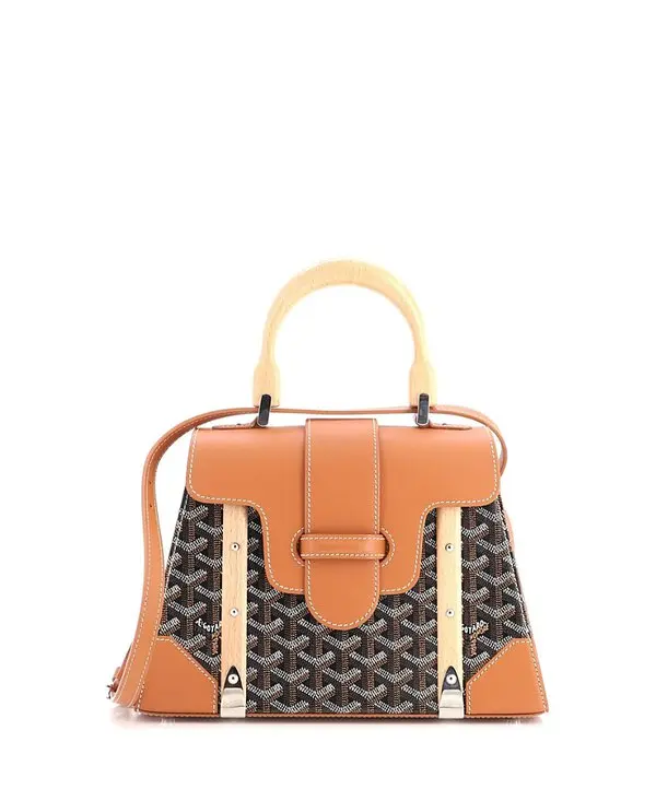 Goyard Pm Saigon Top Handle Bag Coated Canvas With Leather