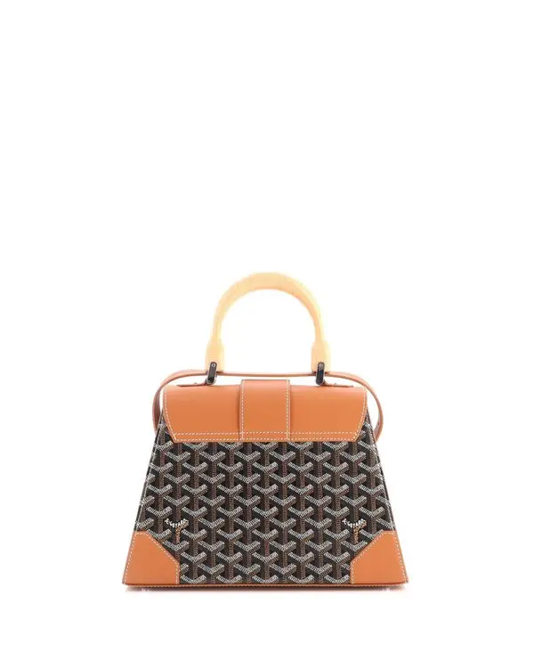 Goyard Pm Saigon Top Handle Bag Coated Canvas With Leather