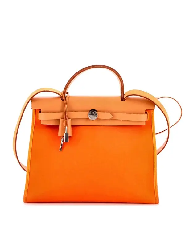 Hermès 31 Herbag Zip Leather And Toile