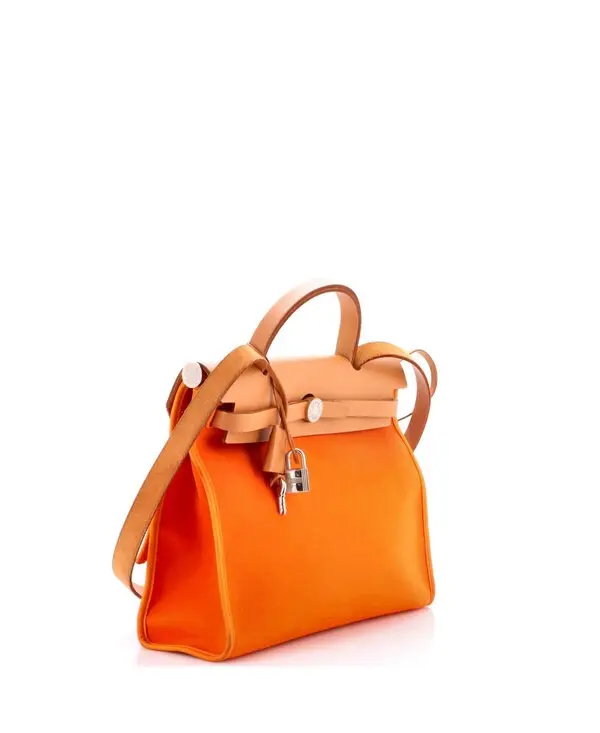 Hermès 31 Herbag Zip Leather And Toile