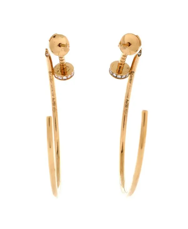 CARTIER Large Juste Un Clou Hoop Earrings 18k With Diamonds
