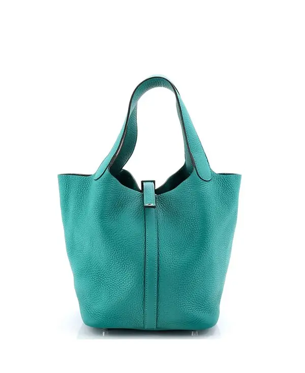 Hermès Mm Picotin Lock Bag Clemence - Blue