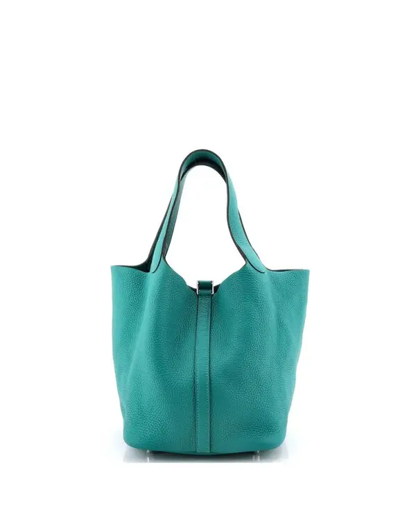 Hermès Mm Picotin Lock Bag Clemence - Blue