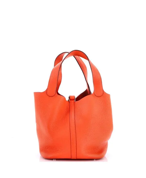 Hermès Mm Picotin Lock Bag Clemence - Orange