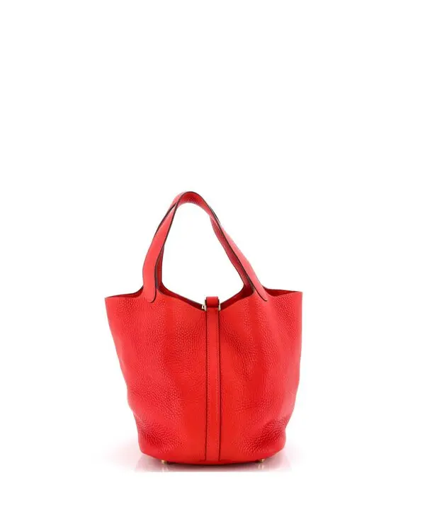 Hermès Mm Picotin Lock Bag Clemence - Red