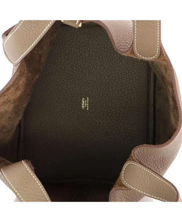 Hermès Mm Picotin Lock Bag Clemence - Gray