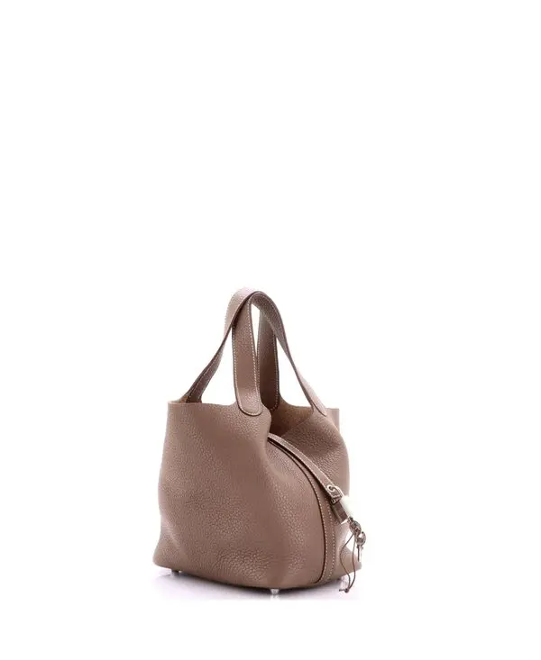 Hermès Pm Picotin Lock Bag Clemence - Gray