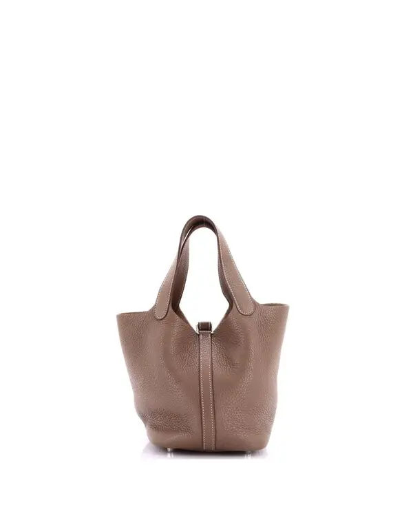 Hermès Pm Picotin Lock Bag Clemence - Gray