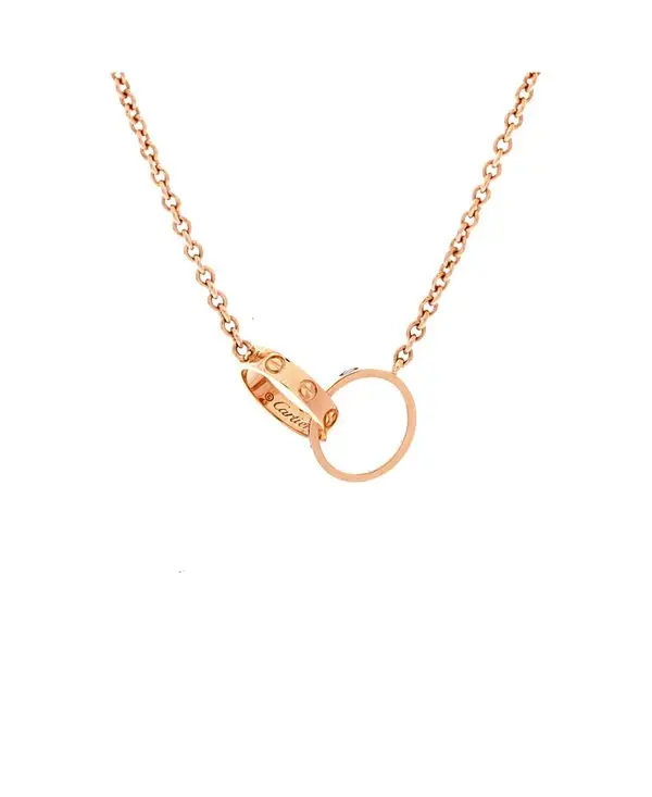 CARTIER Love Interlocking Necklace 18k Rose Gold, 17.25