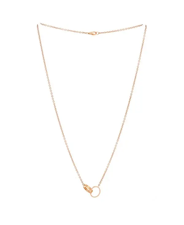 CARTIER Love Interlocking Necklace 18k Rose Gold, 17.25