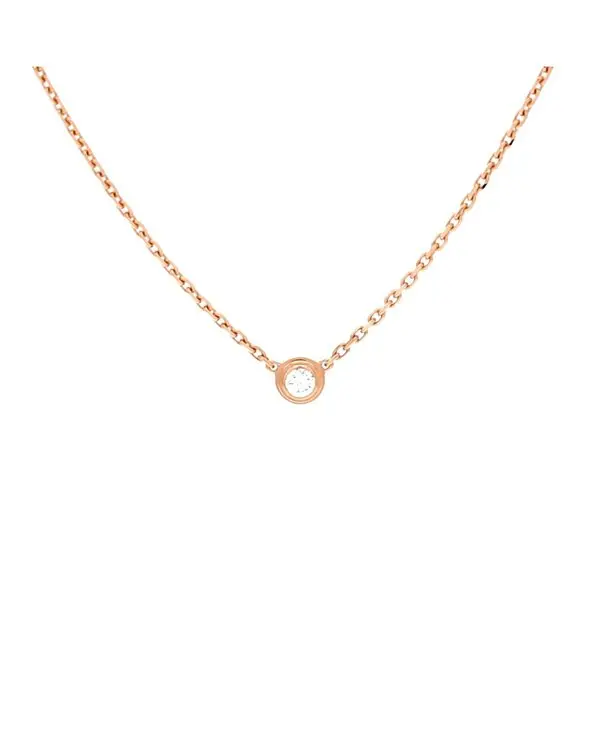 CARTIER Xs D'amour Pendant Necklace 18k Rose Gold With Diamond, 16.5 - Pink