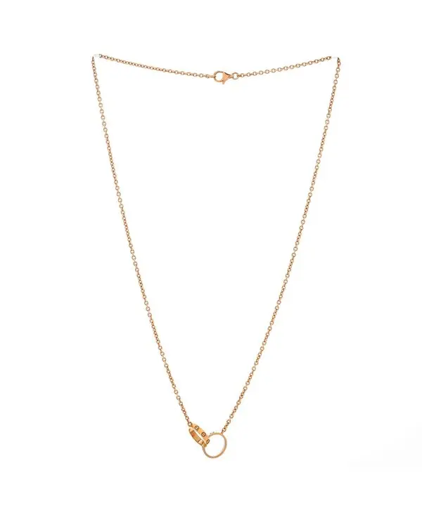 CARTIER Love Interlocking Necklace 18k Rose Gold, 17.25