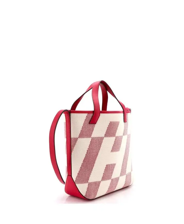 Hermès 27 Cabas H En Biais Tote Canvas With Leather - Pink