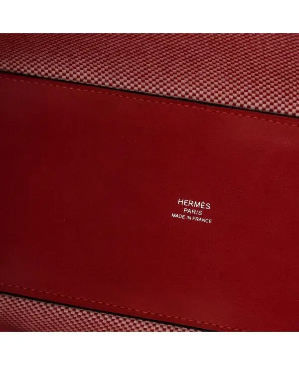 Hermès 27 Cabas H En Biais Tote Canvas With Leather - Pink