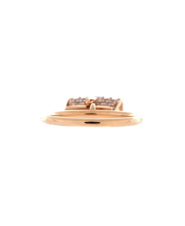Hermès Kelly Amulette Ring 18k Rose Gold With Pave Diamonds