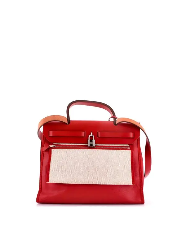 Hermès 31 Herbag Zip Berline Vache Canvas And Leather