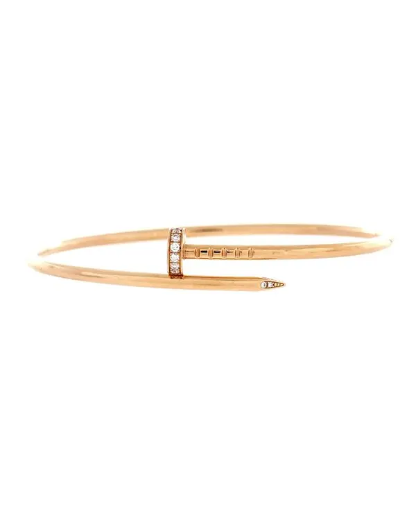 CARTIER Small Juste Un Clou Bracelet 18k Rose Gold With Diamonds - Pink
