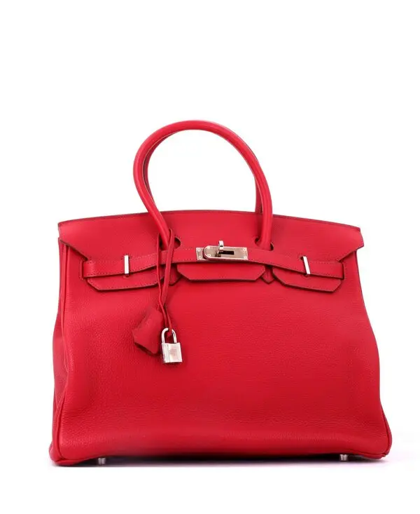 Hermès Birkin 35 Handbag Red Vache Trekking With Palladium Hardware