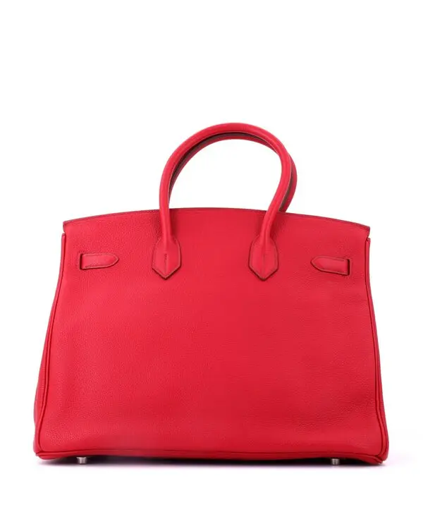 Hermès Birkin 35 Handbag Red Vache Trekking With Palladium Hardware