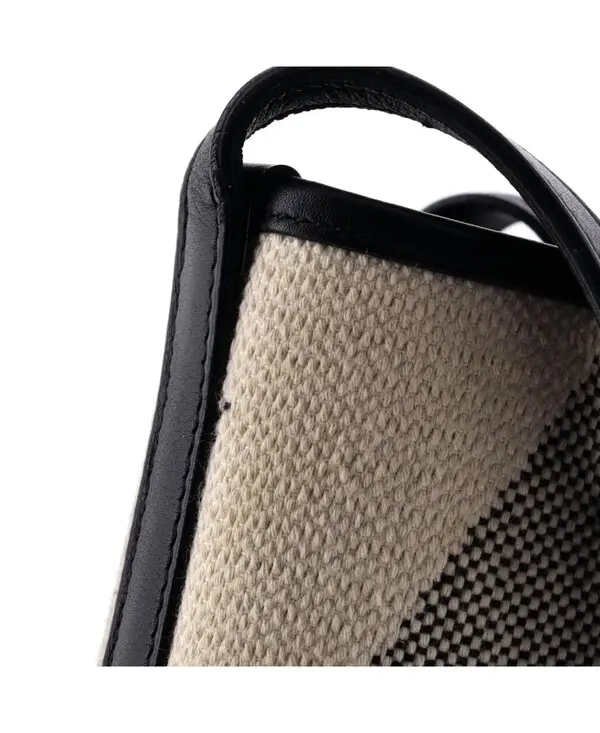 Hermès 27 Cabas H En Biais Tote Canvas With Leather - Black