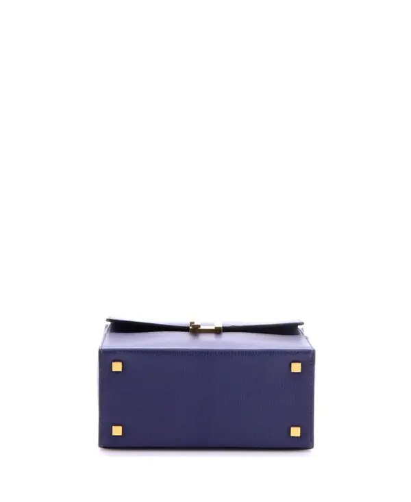 Hermès Cinhetic Top Handle Bag Chevre Mysore - Navy Blue